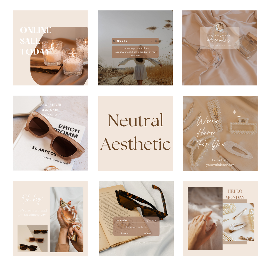 Neutral Aesthetic Social Media Template – Glam Boss University